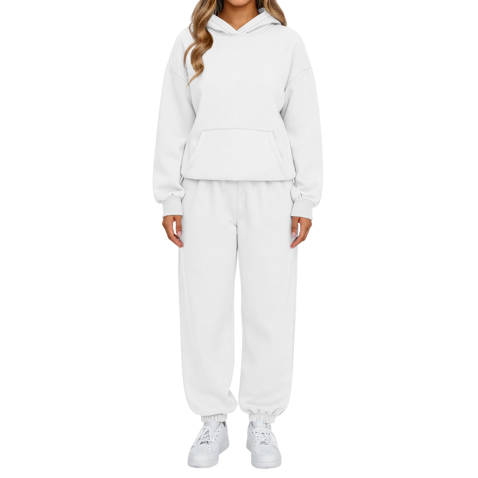 Nokdvo 2 Set Outfits for Women Trendy Long Sleeve Casual Hoodie ...