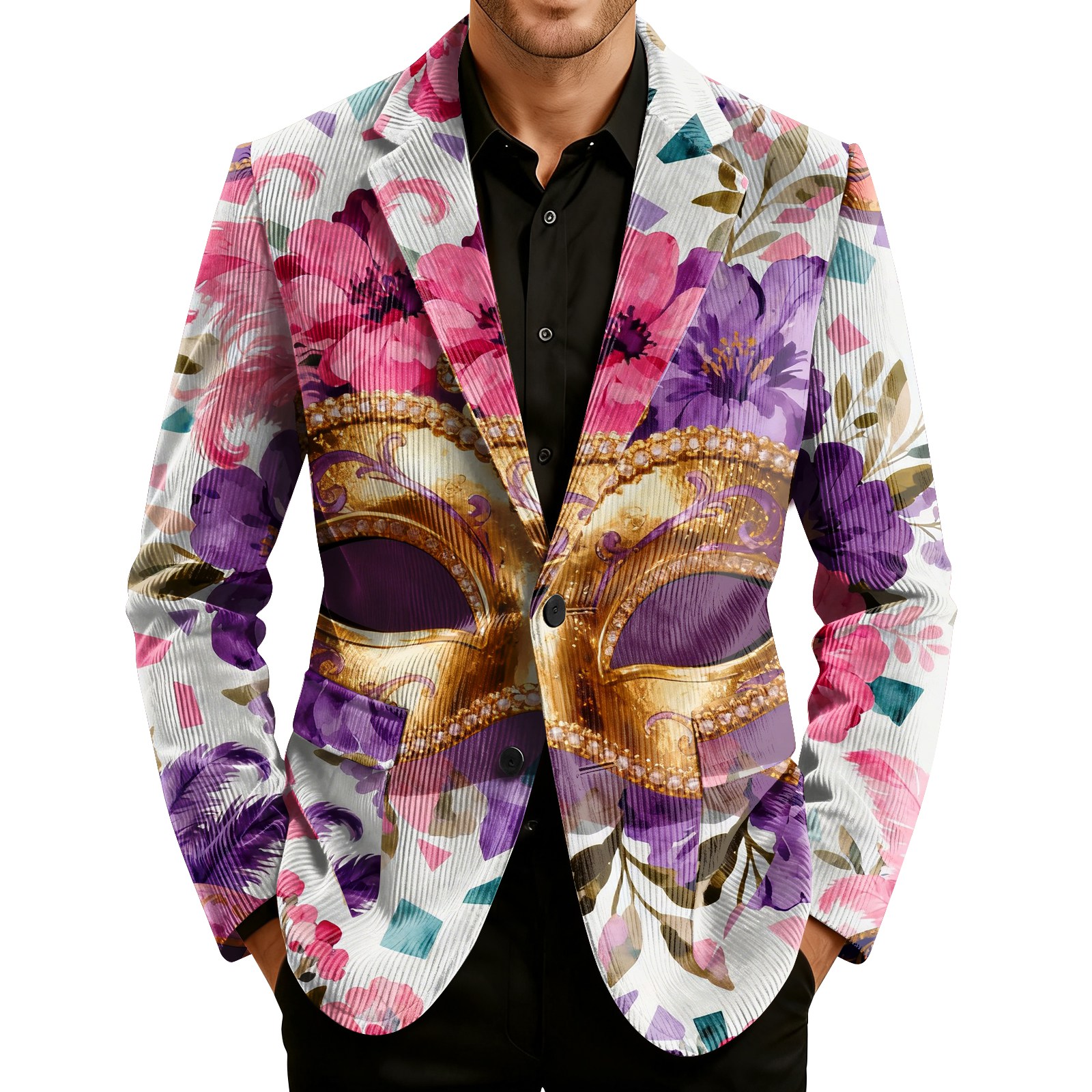 Nokdvo Carnival Blazer for Men Corduroy Two Button Blazers Carnival ...
