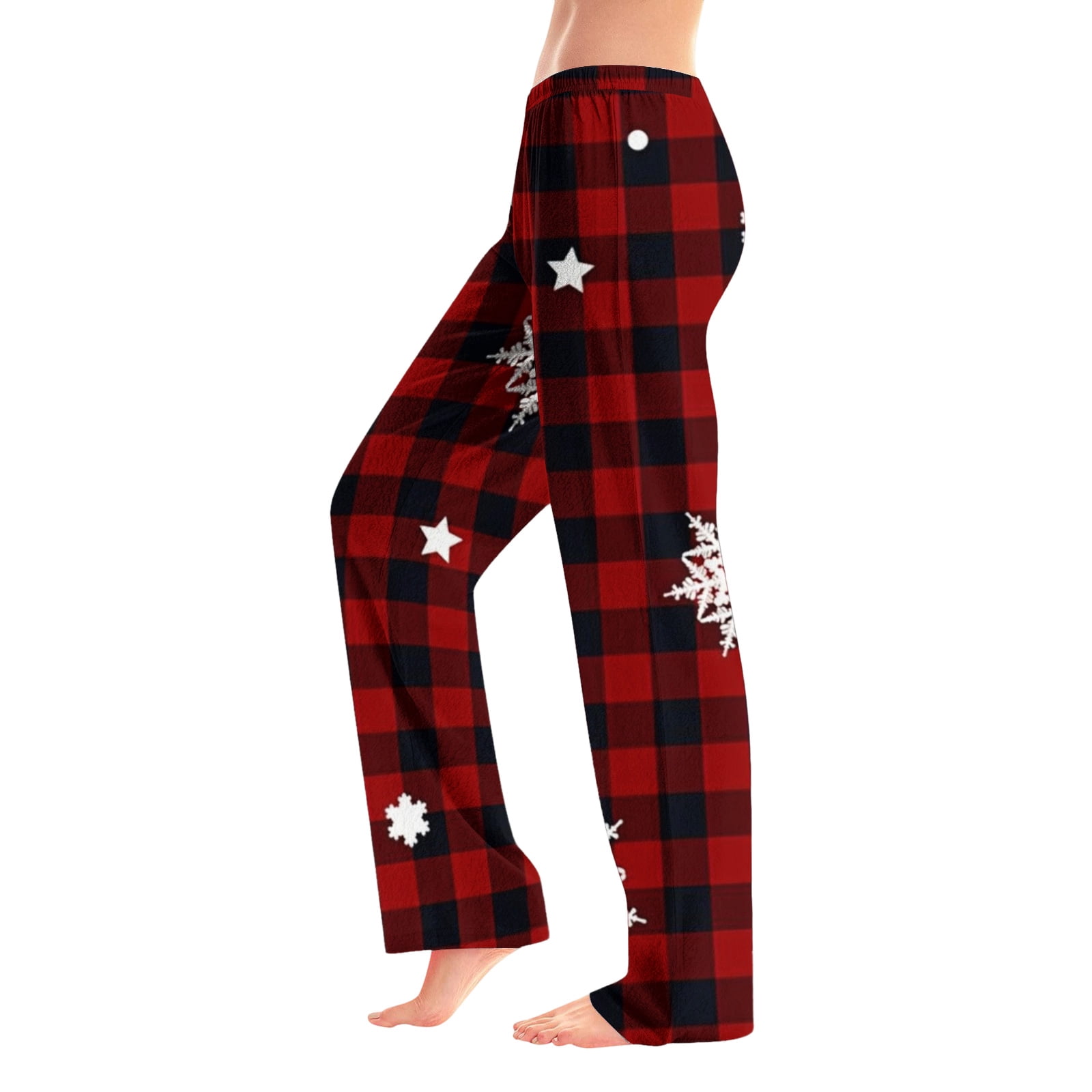 Nokdvo Christmas Pajama Pants Women Fall Winter Oversized Flannel Plaid ...