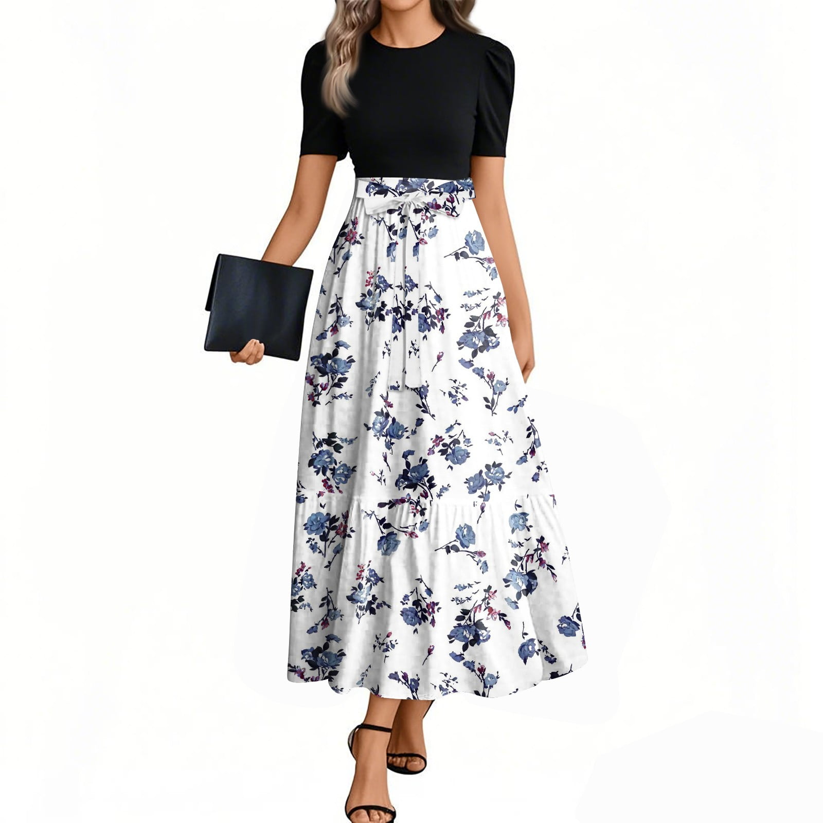 Nokdvo Church Dresses for Women Office Cute Short Sleeve Work Dresses ...
