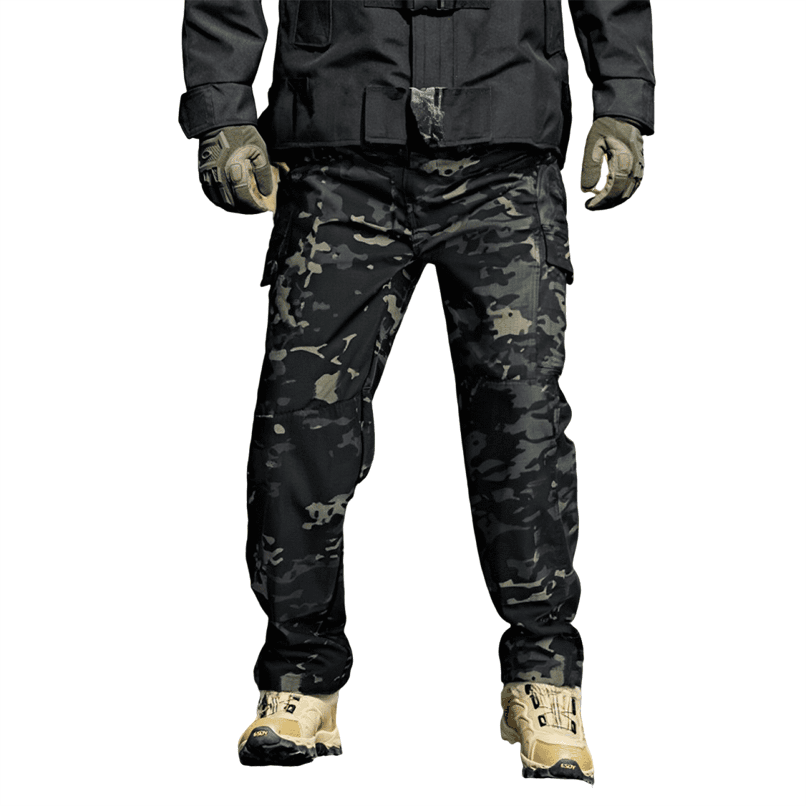 Nokdvo Tactical Pants for Men Water Resistant Hiking Cargo Pants Multi ...