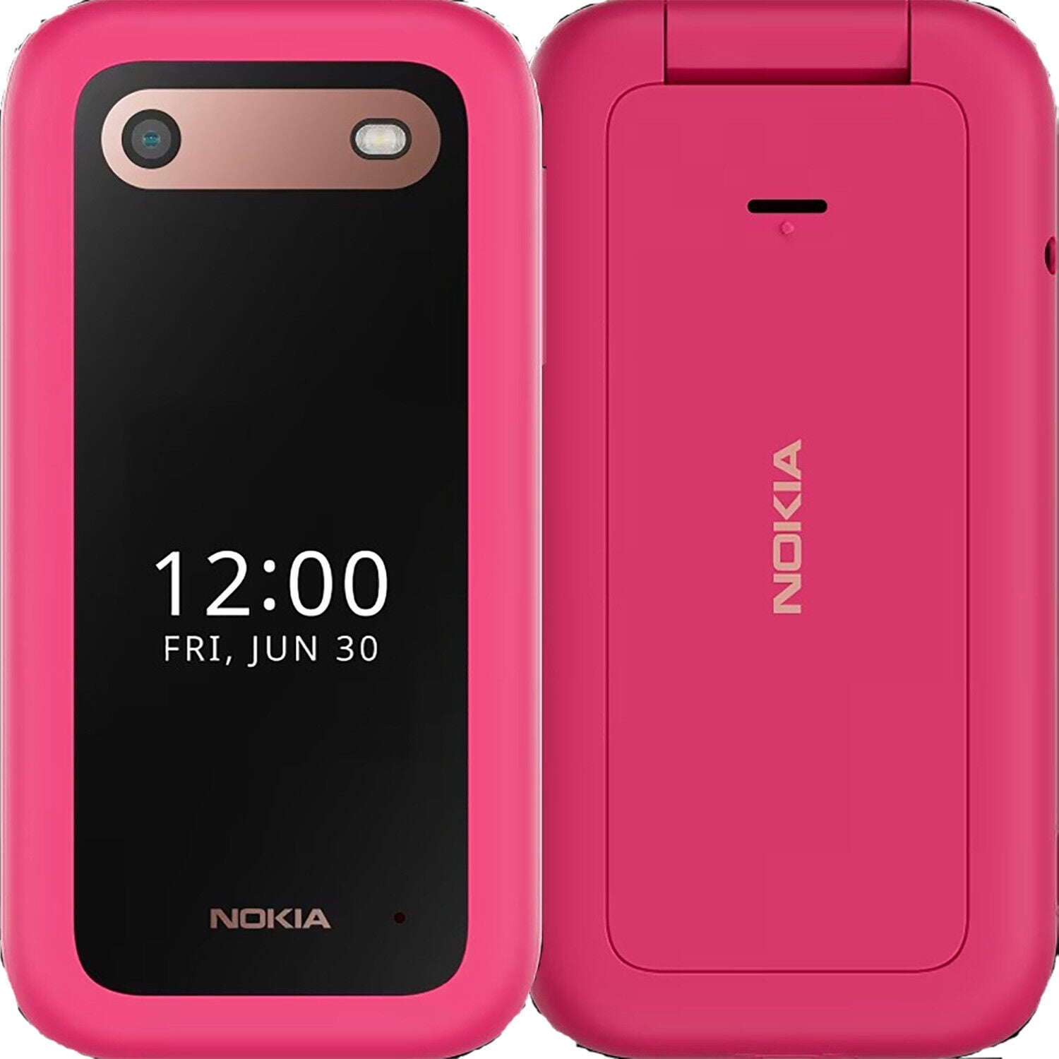 Nokia 2660 Flip 128MB ROM 48MB RAM Dual SIM 4G LTE Smartphone - Pop Pink - Walmart.com