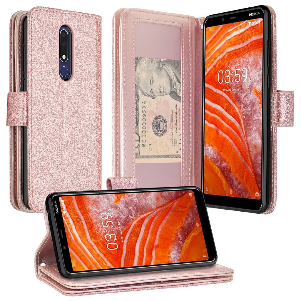 Nokia 3.1 Plus Wallet Case Cover Folio [Kickstand] for Girls Women ...