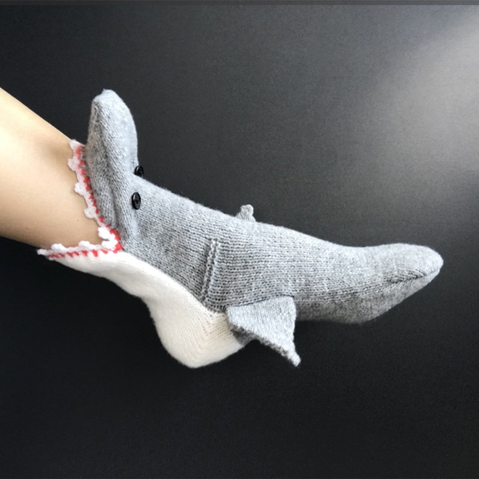 Nokiwiqis Crochet Shark Bite Slippers, Kids Creative Cartoon Socks for ...