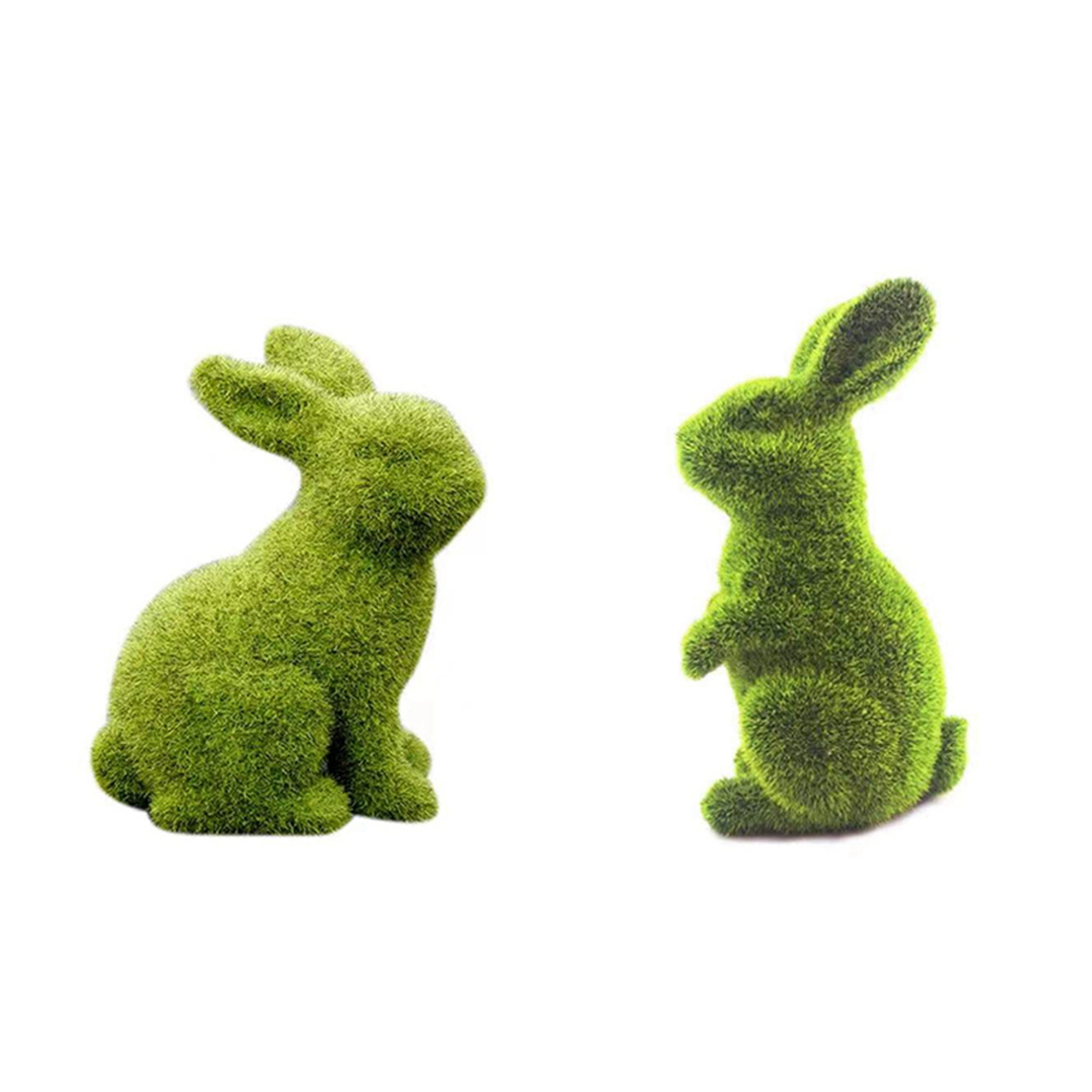 Nokiwiqis Easter Moss Bunny, Spring Artificial Grass Rabbit Green ...