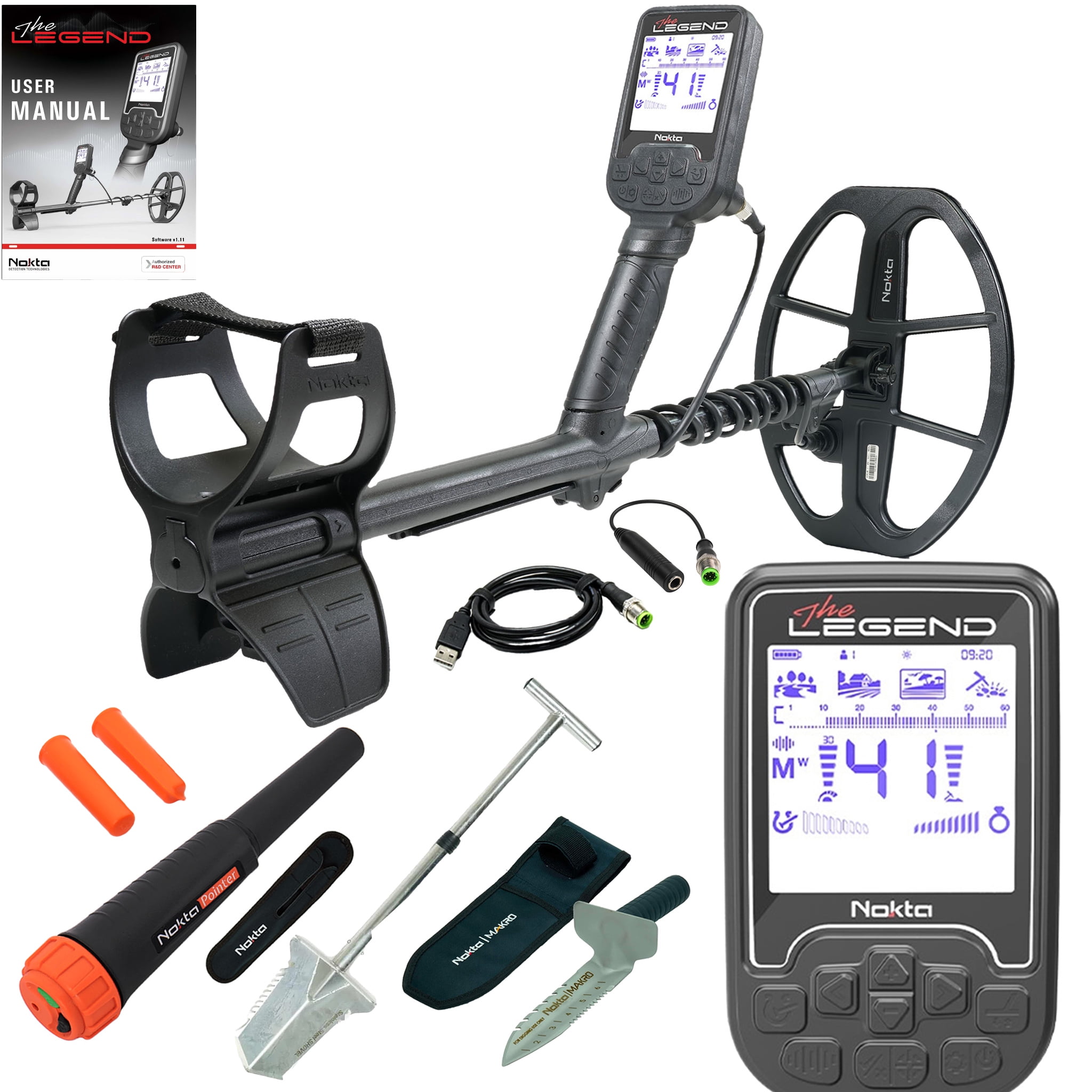 Nokta Legend w/ LG30 Coil, Nokta Pinpointer, Shovel and Digger - Walmart.com