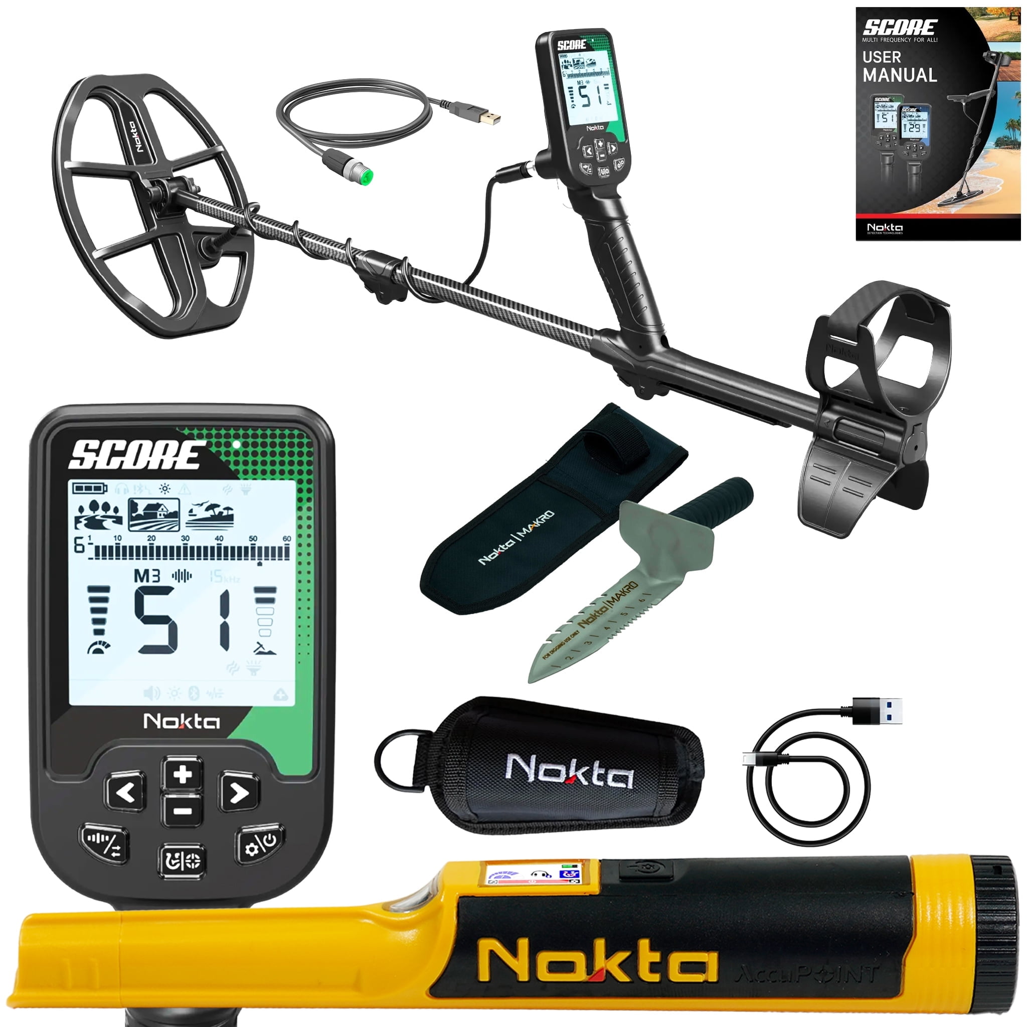 Nokta Score SMF Waterproof Metal Detector Digger and Accupoint Pinpointer - Walmart.com