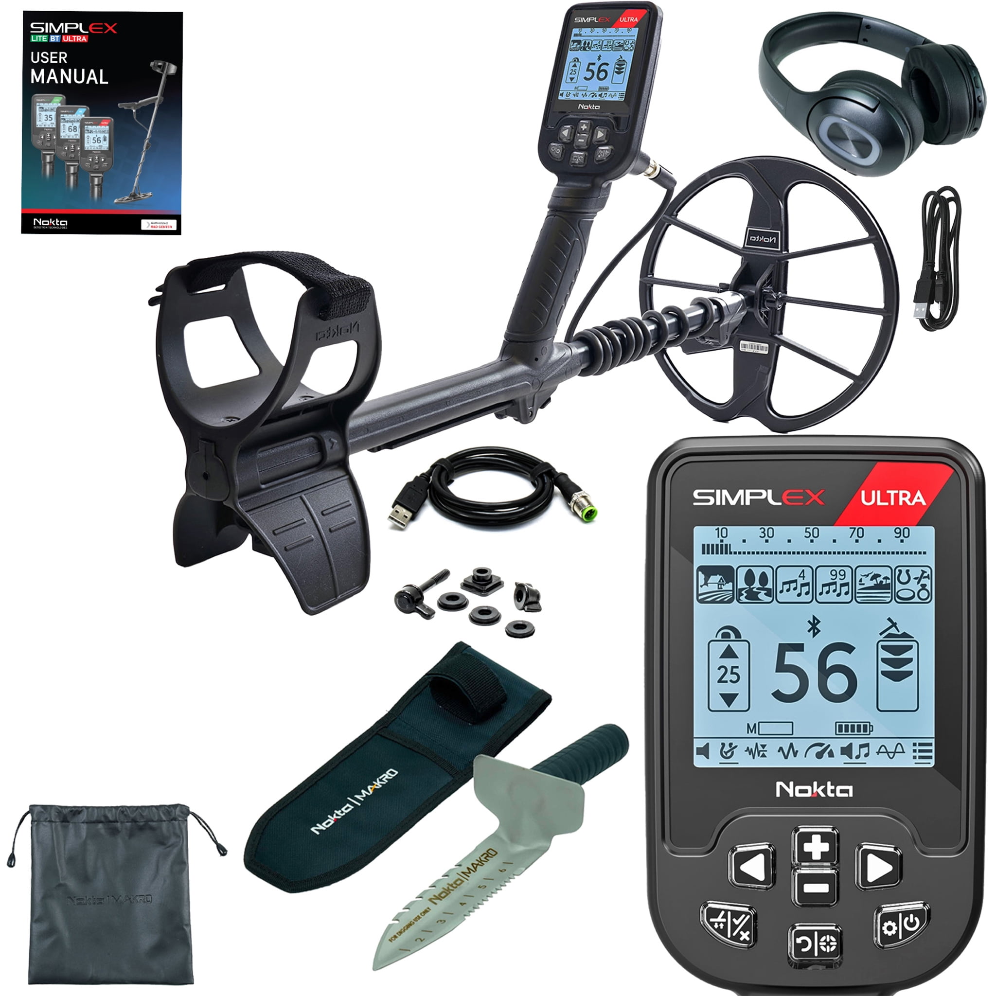 New Generation Nokta Simplex Ultra Metal Detector with Waterproof Capability and Premium Digger ...