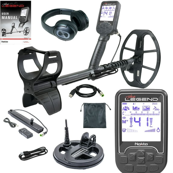 Nokta The Legend SMF Pro Pack Metal Detector with Rechargeable Battery, Wireless Headphones, and ...