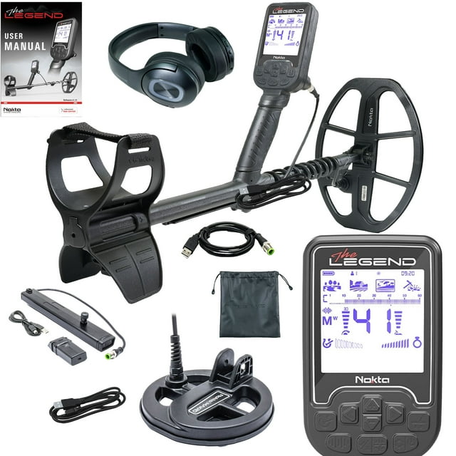Nokta The Legend SMF Pro Pack Metal Detector with Rechargeable Battery, Wireless Headphones, and ...