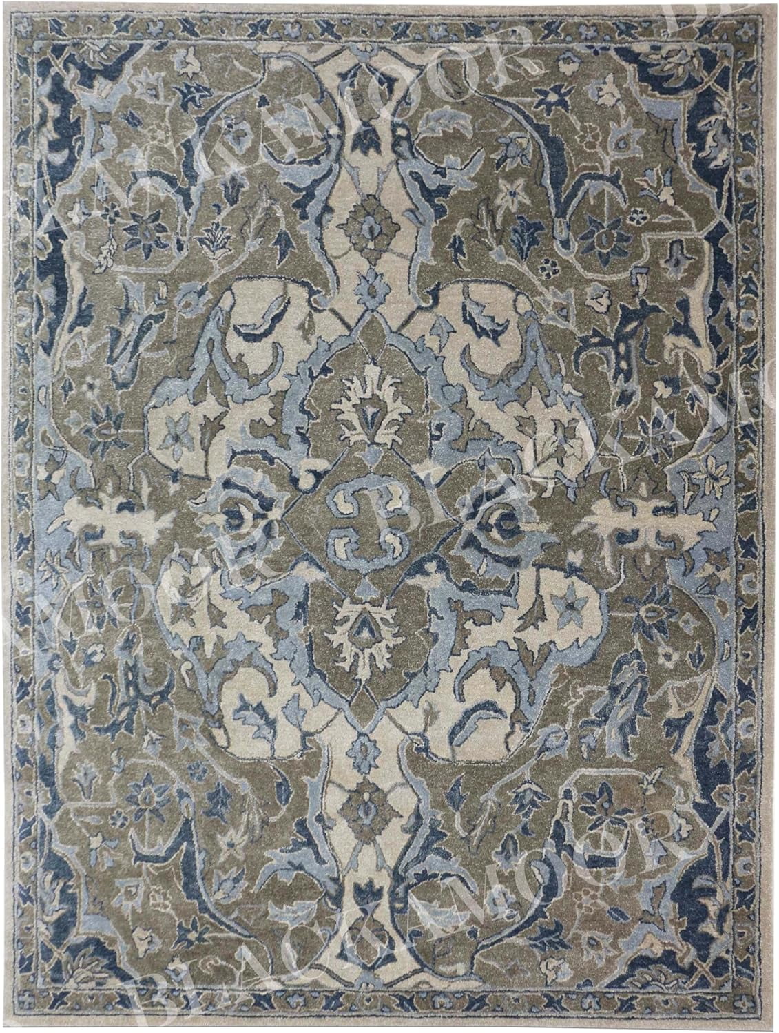 Nolan Natural 6' X 9' Area Rug Handcrafted Motif Floral Design Oriental ...