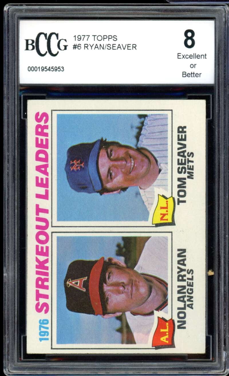 Nolan Ryan/Seaver Card 1977 Topps #6 BGS BCCG 8 - Walmart.com