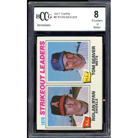 Nolan Ryan/Seaver Card 1977 Topps #6 BGS BCCG 8 - Walmart.com