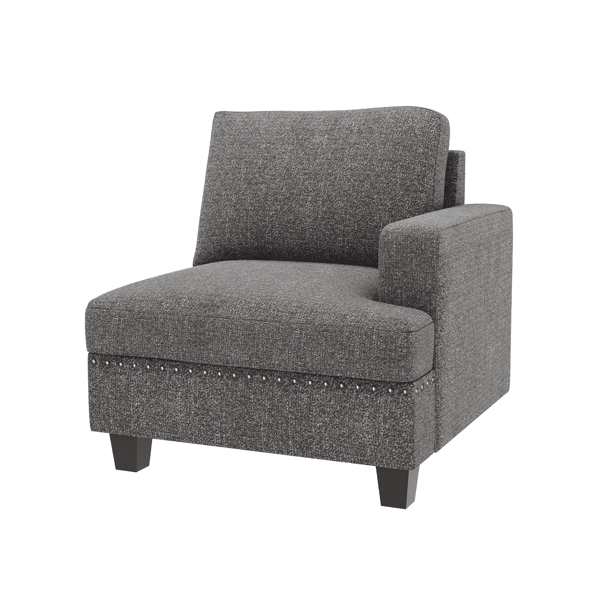 Nolany Left-Side Armrest for Modular Fabric Sofa Couch, Light Grey ...