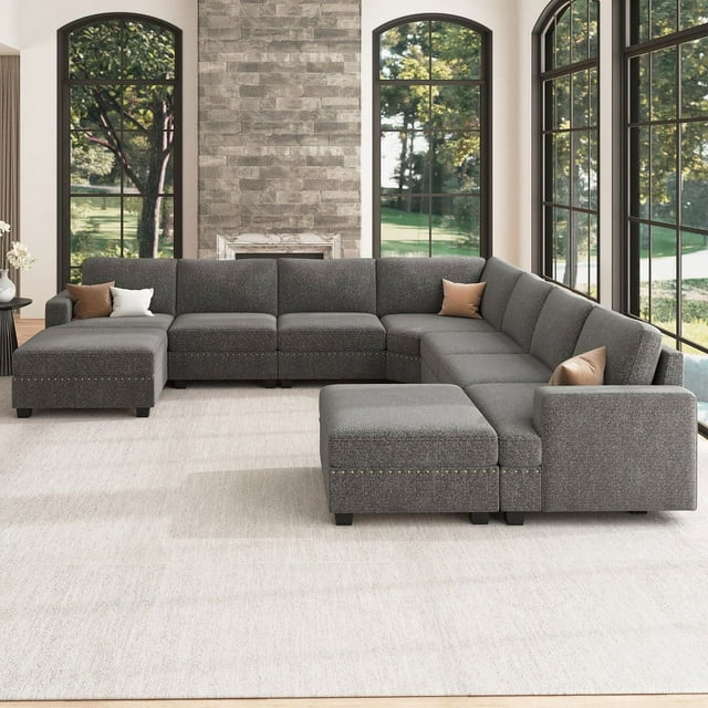 Nolany Modern Corner Modular Sectional Sofa with Movable Storage ...