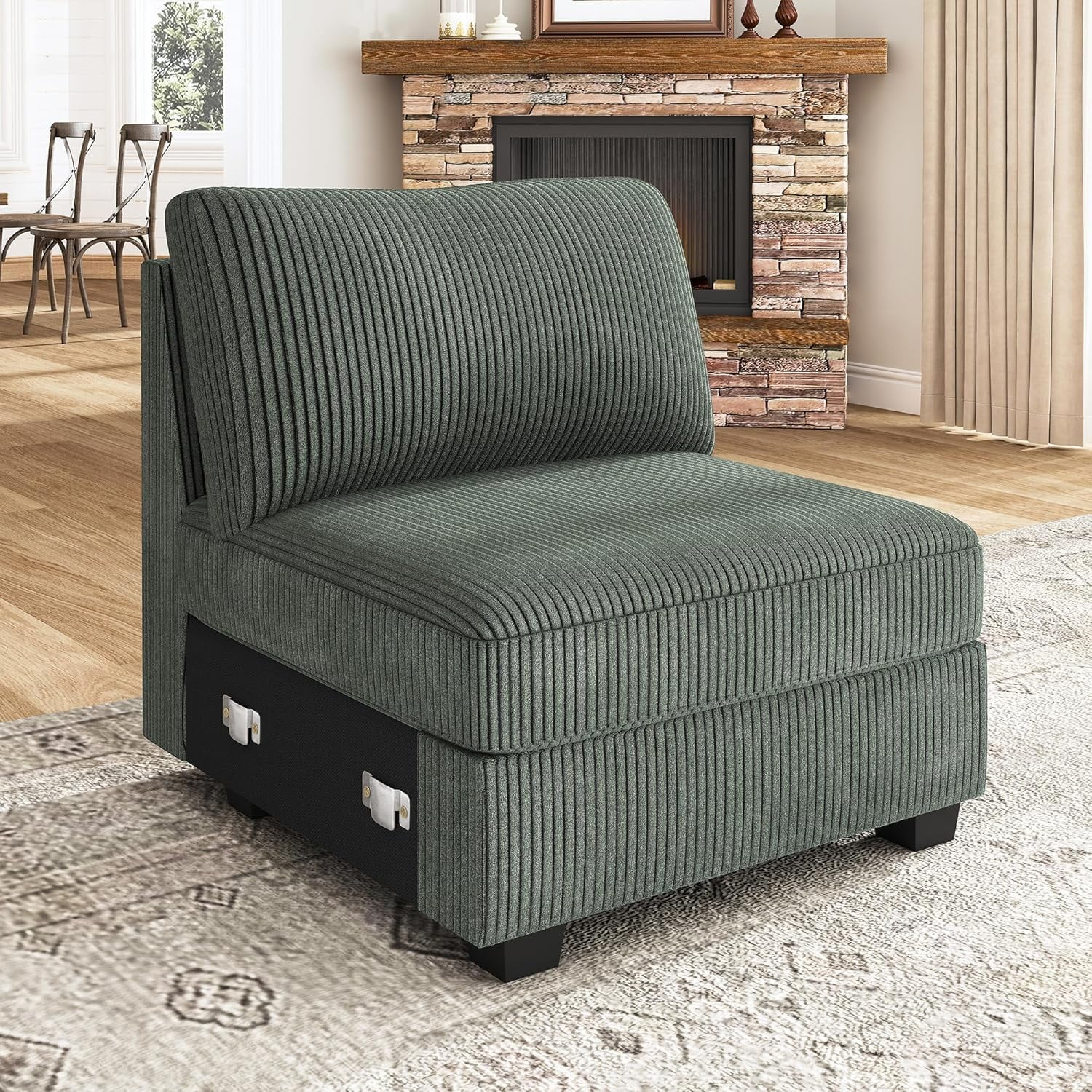 Nolany Single Seat for Modular Sectional Couch, Customizable Armless ...