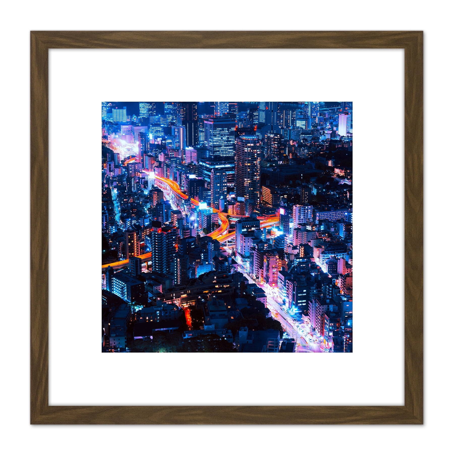 Nolbert Tokyo Japan Time Lapse Lights Photo 8X8 Inch Square Wooden ...