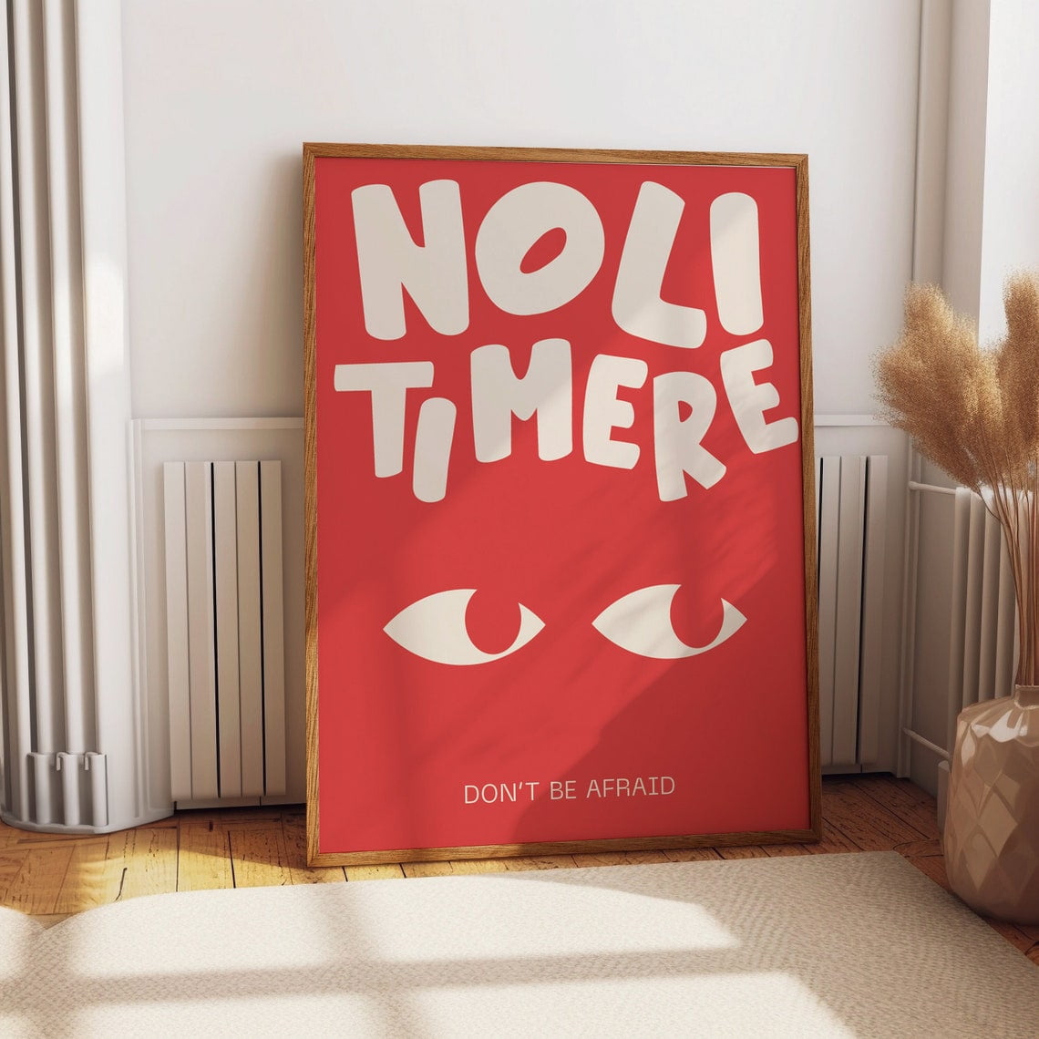 Noli Ti Mere Motivational Retro Wall Poster - 'Don'T Be Afraid' Bedroom ...