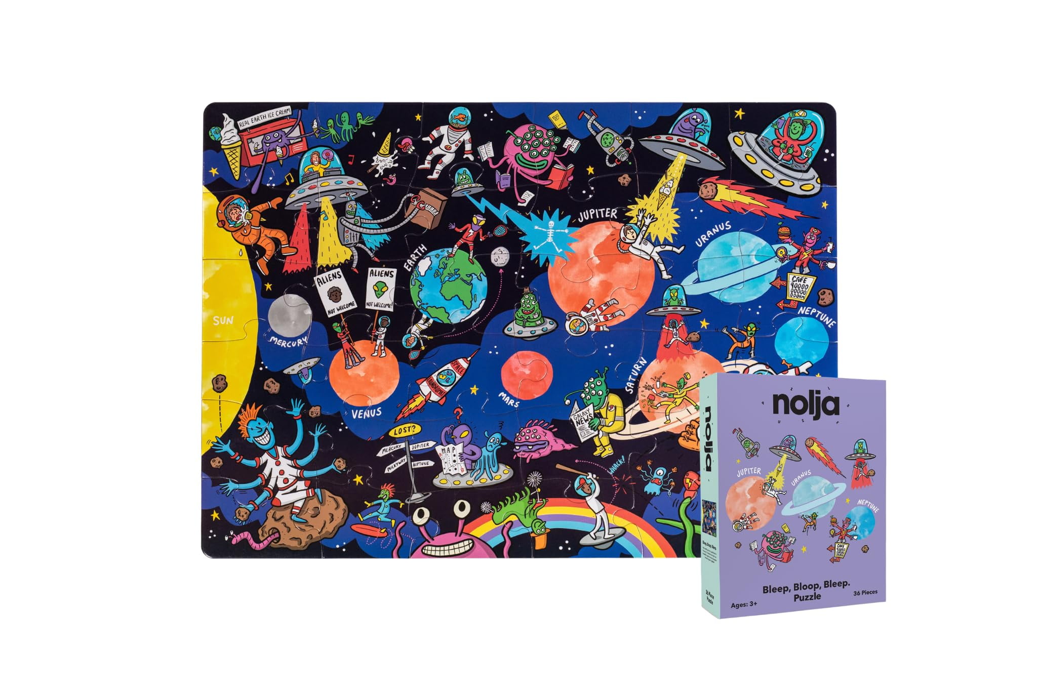 Nolja Play Bleep, Bloop, EC36 Bleep 36 Piece Jigsaw Puzzle | Educational Learning Toy for Age: 3 ...