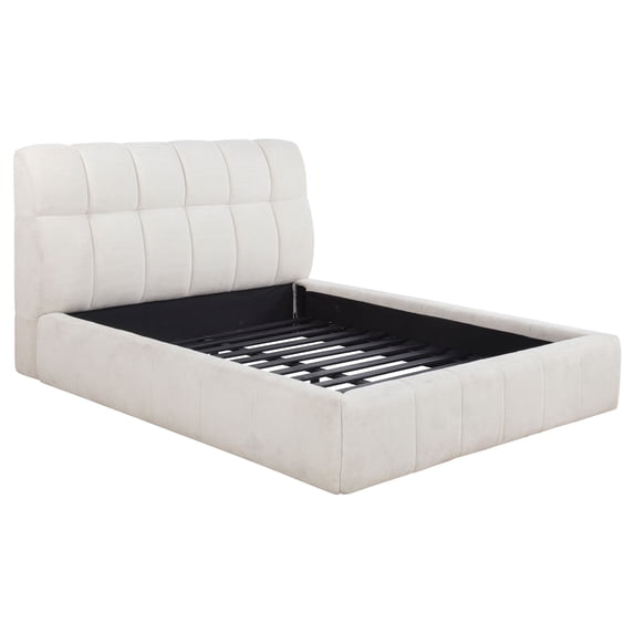 Nollet 48-inch Upholstered Queen Panel Platform Bed Cream - Walmart.com
