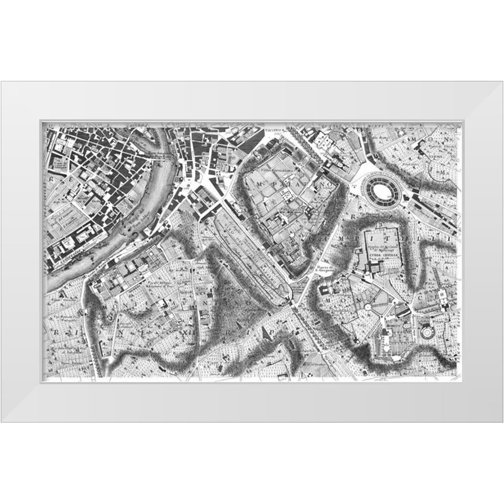 Nolli, Giovanni Battista 18x13 White Modern Wood Framed Museum Art ...