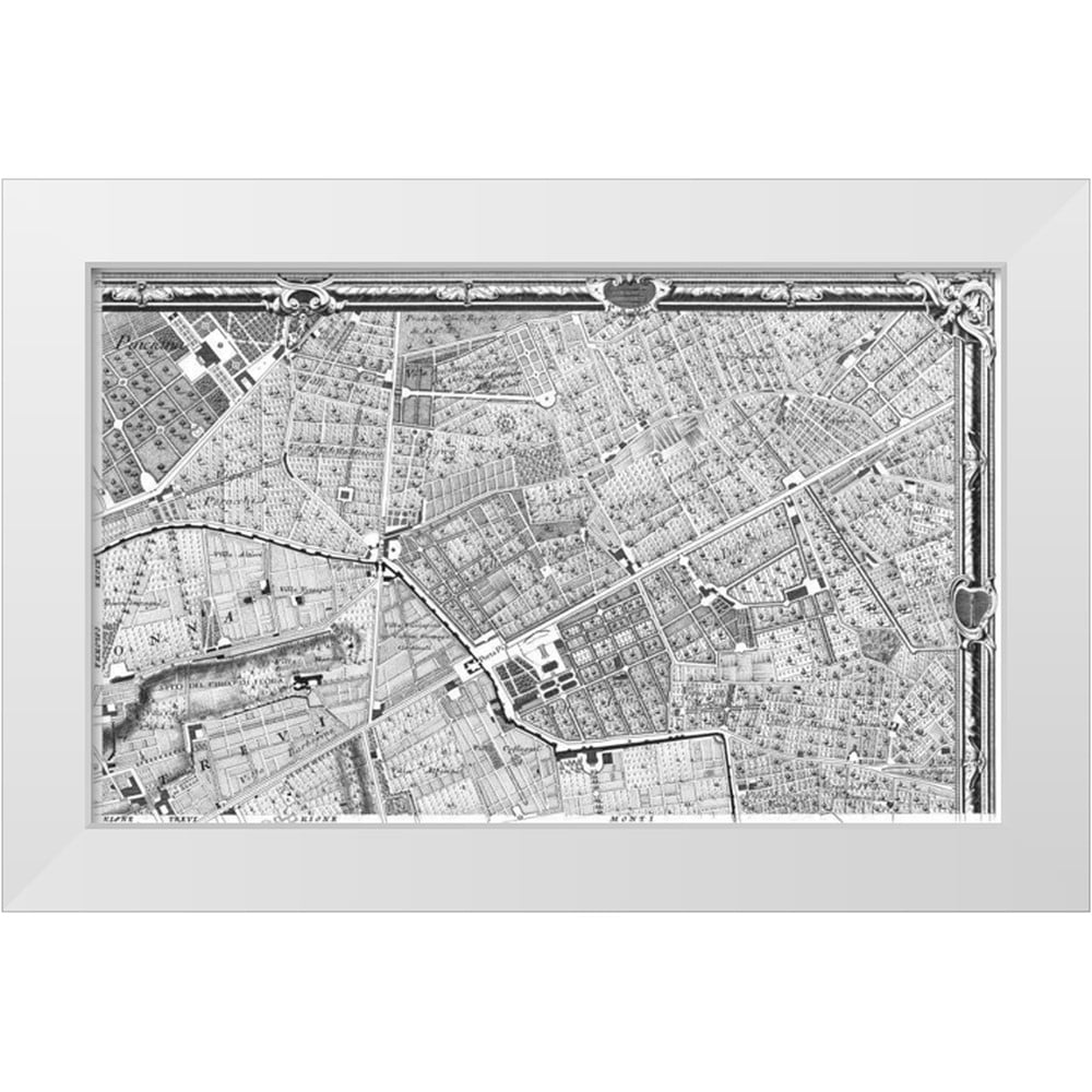 Nolli, Giovanni Battista 18x13 White Modern Wood Framed Museum Art ...