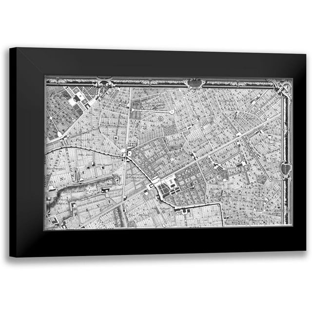 Nolli, Giovanni Battista 24x16 Black Modern Framed Museum Art Print ...