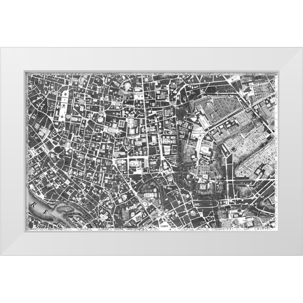 Nolli, Giovanni Battista 32x22 White Modern Wood Framed Museum Art ...