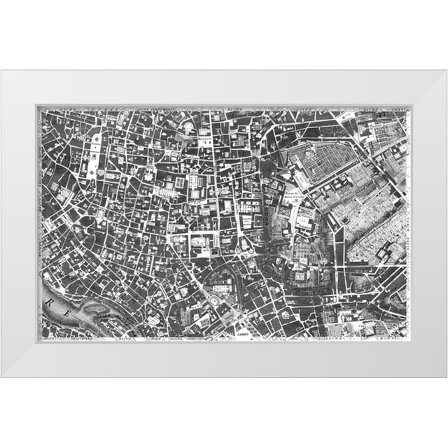 Nolli, Giovanni Battista 32x22 White Modern Wood Framed Museum Art ...