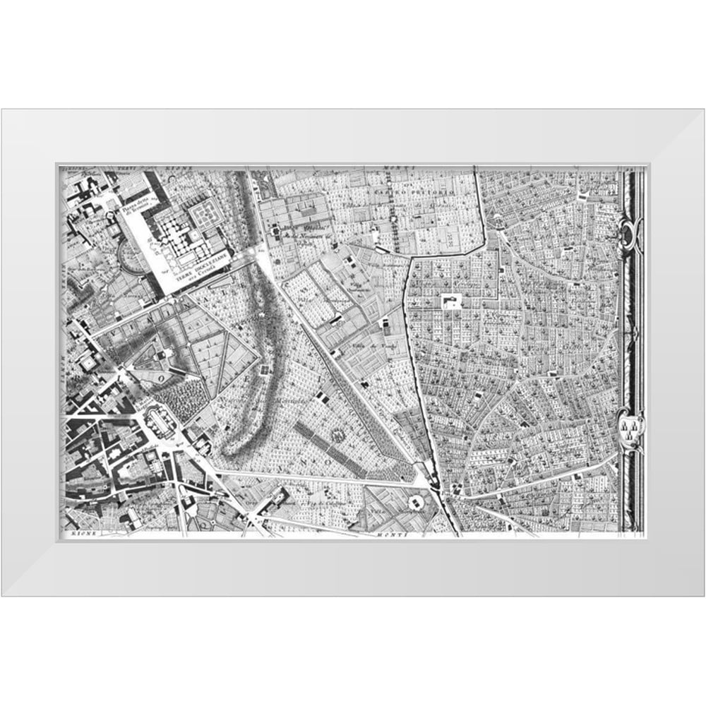 Nolli, Giovanni Battista 32x22 White Modern Wood Framed Museum Art ...