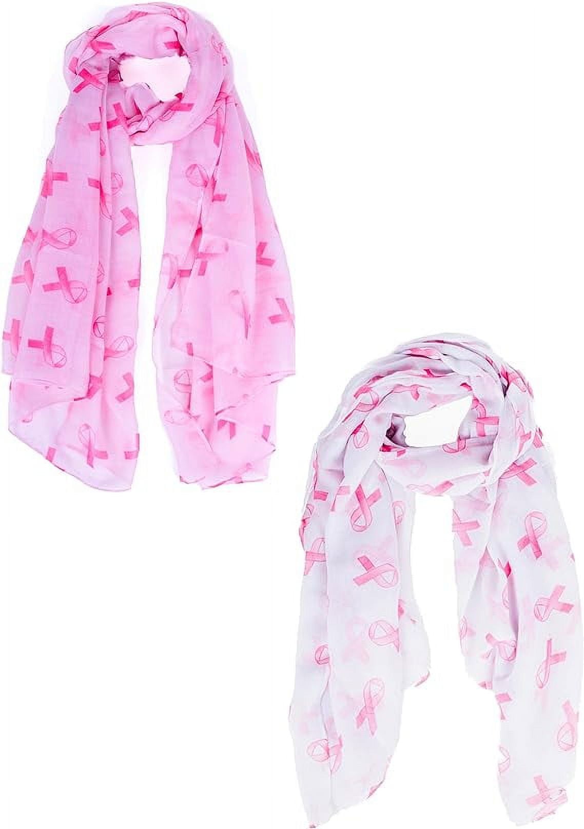 Nollia [2-Pack] Elegant Soft Women's Breast Cancer Awareness Scarves ...