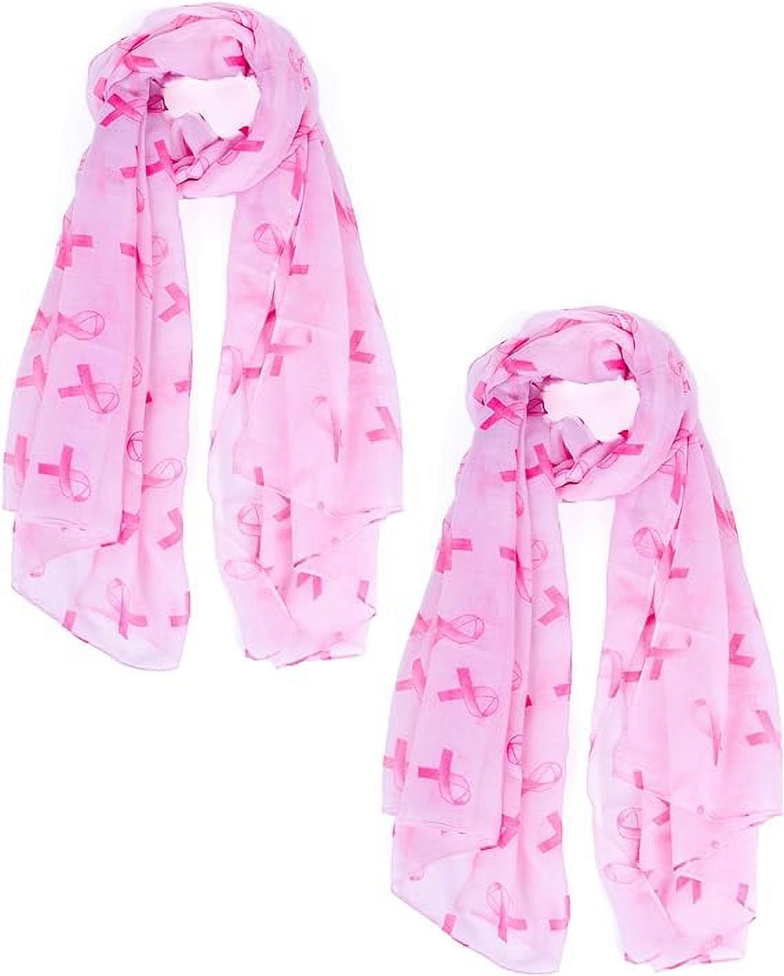 Nollia [2-Pack] Soft Women's Breast Cancer Awareness Scarf - Pink ...