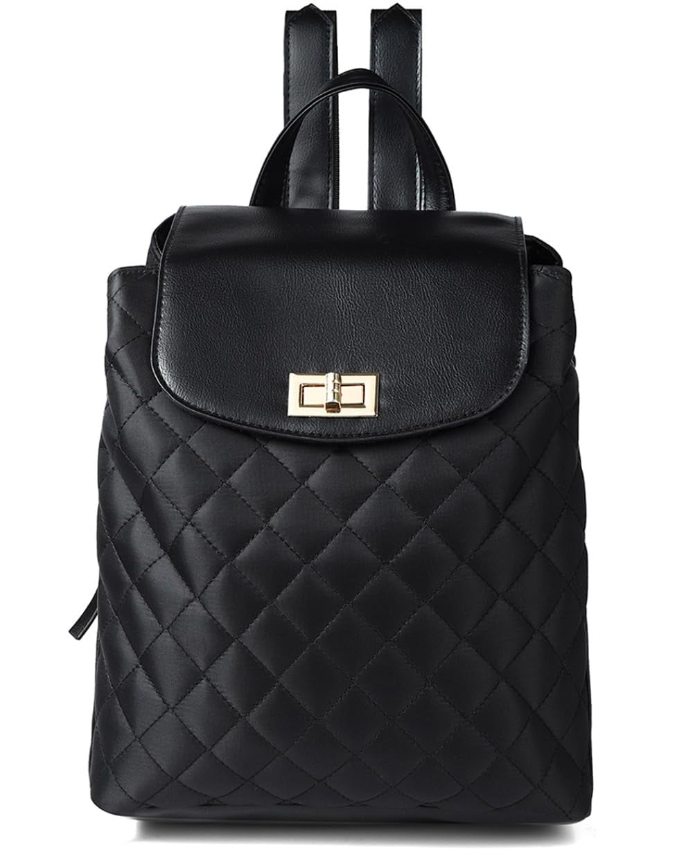 Nollia Vegan Leather Quilted Mini Backpack - Water Resistant - Designer ...