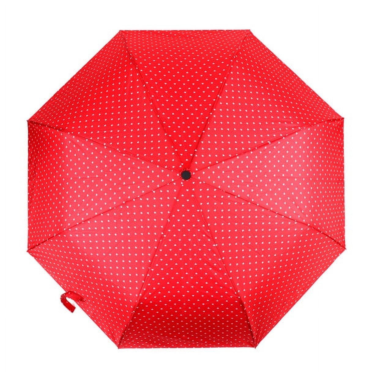 Red Heart Windproof Automatic Travel Umbrella, Compact Portable with ...