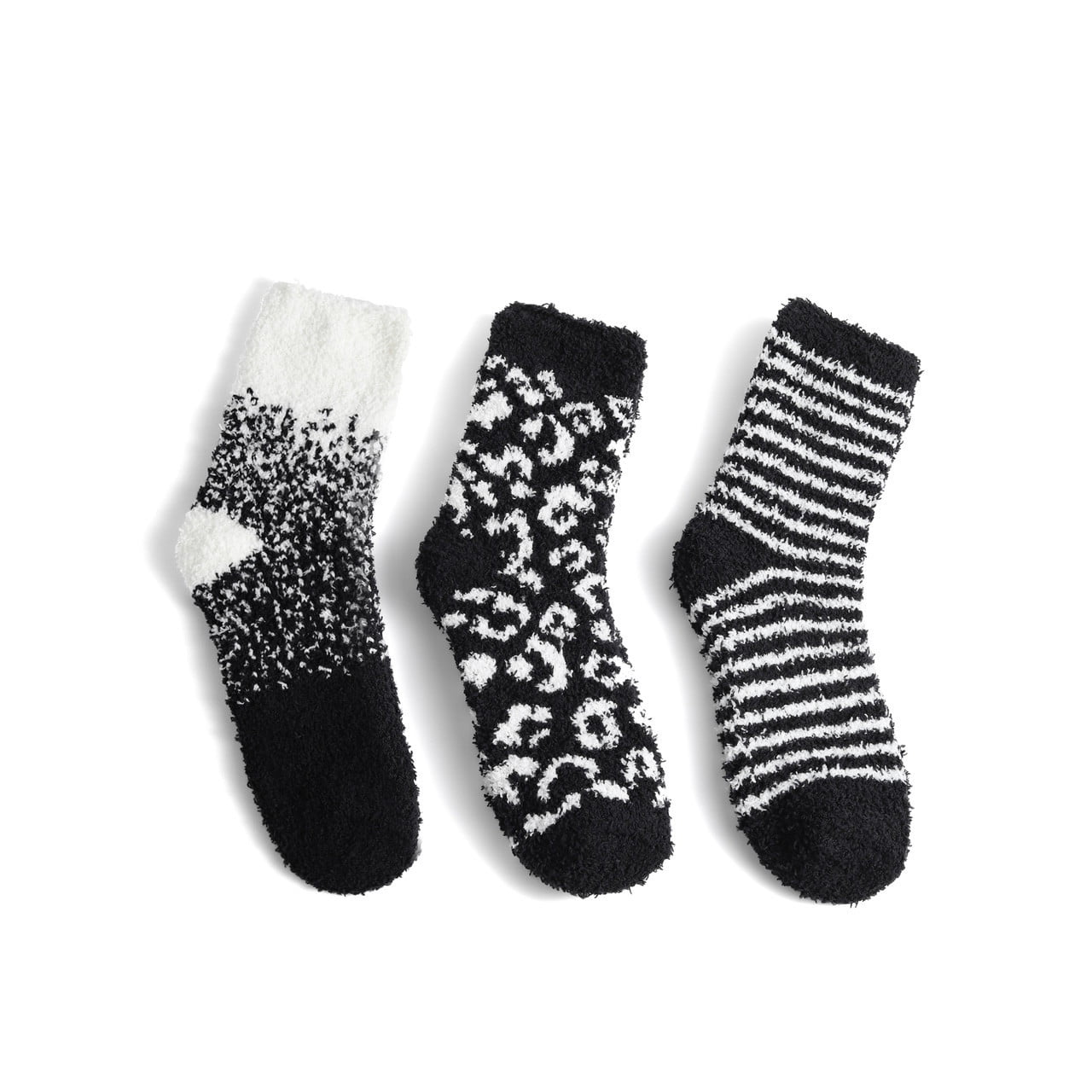 Nollia Women's Fuzzy Cozy Warm Sherpa Thick Knit Slipper Socks 3 Pack ...
