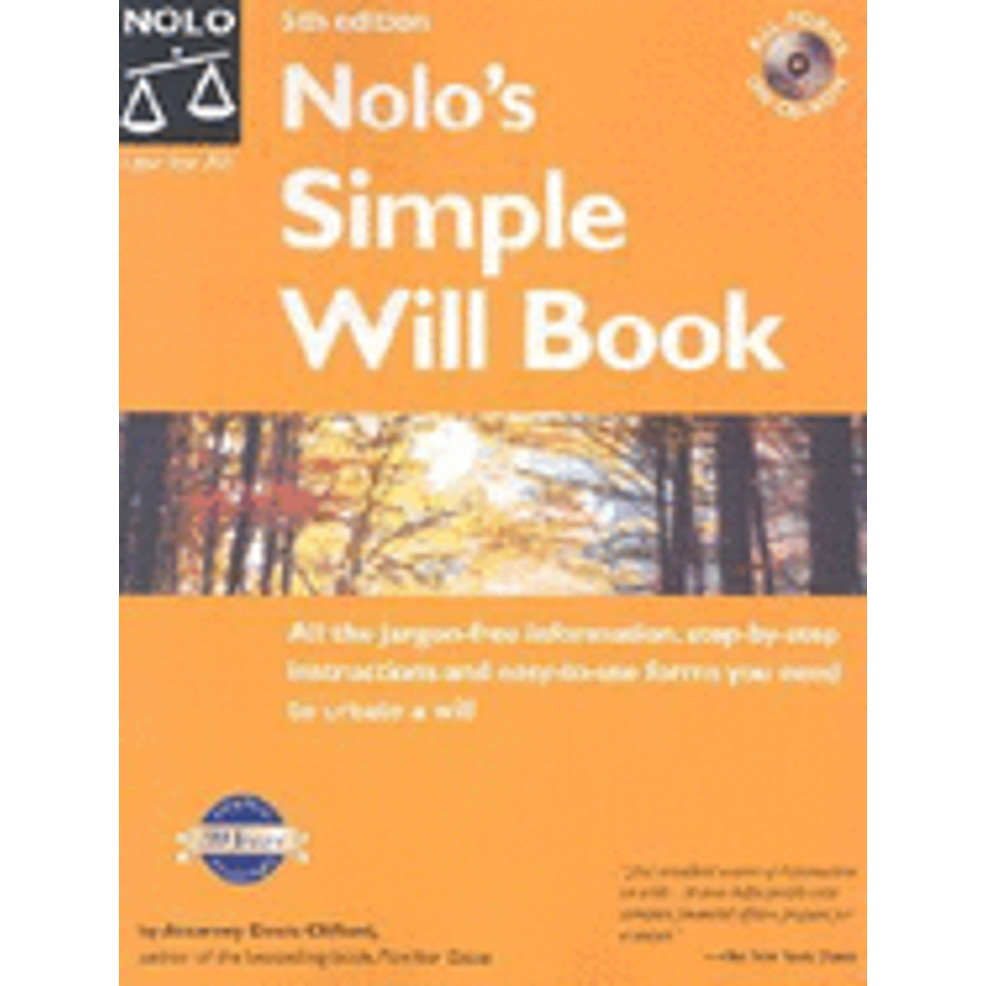 Pre-Owned Nolo's Simple Will Book [With CDROM] (Paperback) 087337939X ...