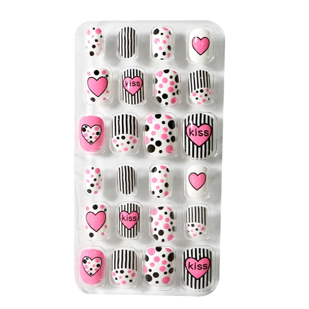 Nololo 1 Kit Children Nails Medium Length Files Matte Press on Stick ...