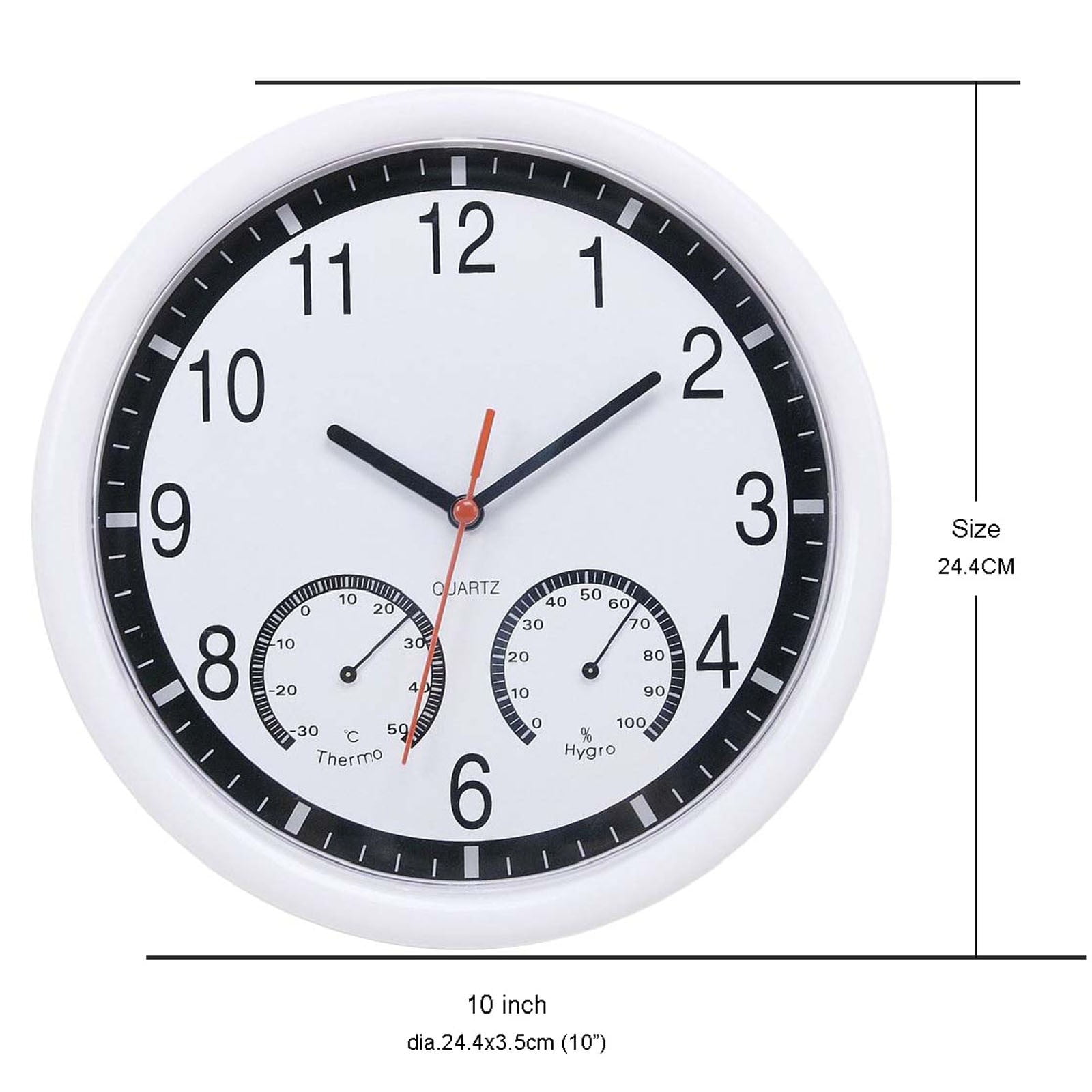 Nololo 10 Inch Temperature And Humidity Creative Clock Home Essentials ...