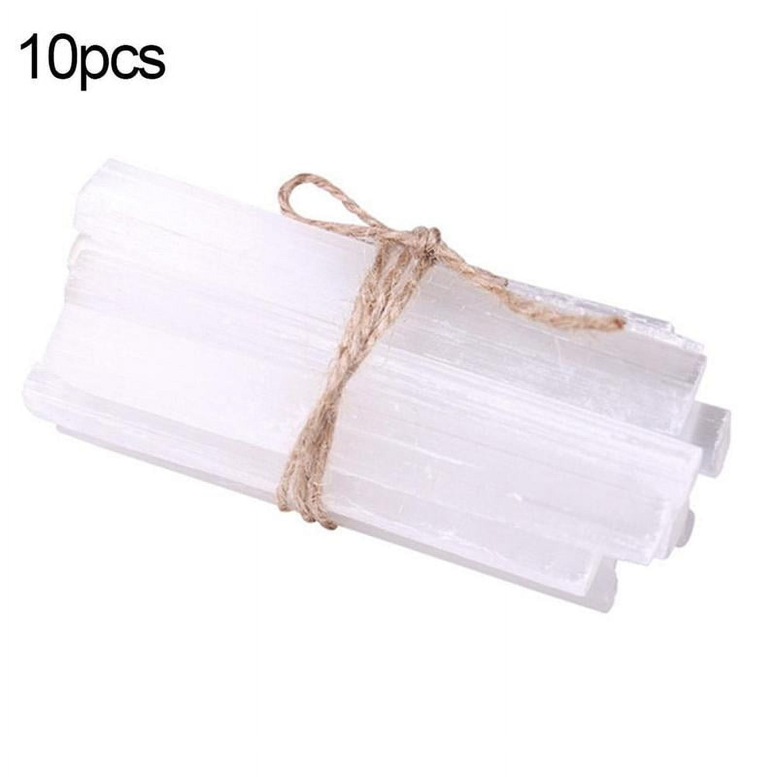 Nololo 10 Pieces Natural Selenite Crystal Sticks Minerals Stone Healing ...