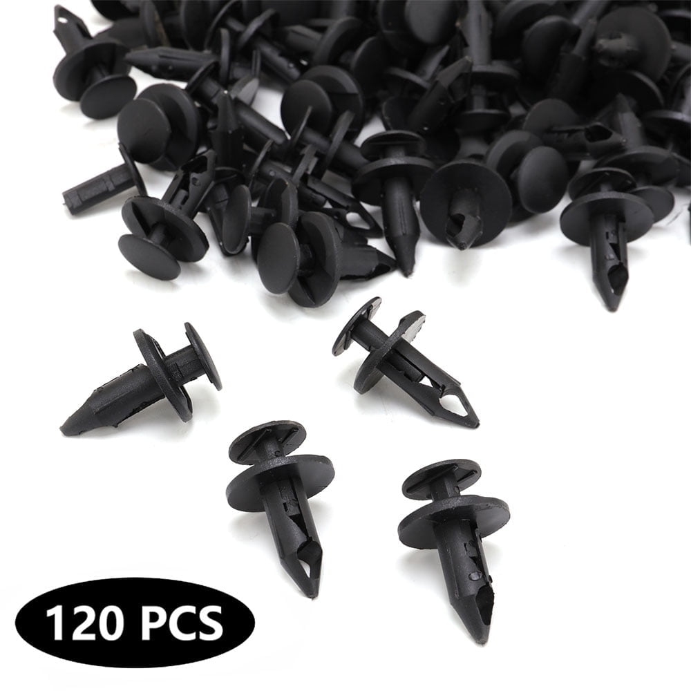 Nololo 120Pcs Black 8mm 0.3in Hole Car Clips Fender Bumper, Plastic ...