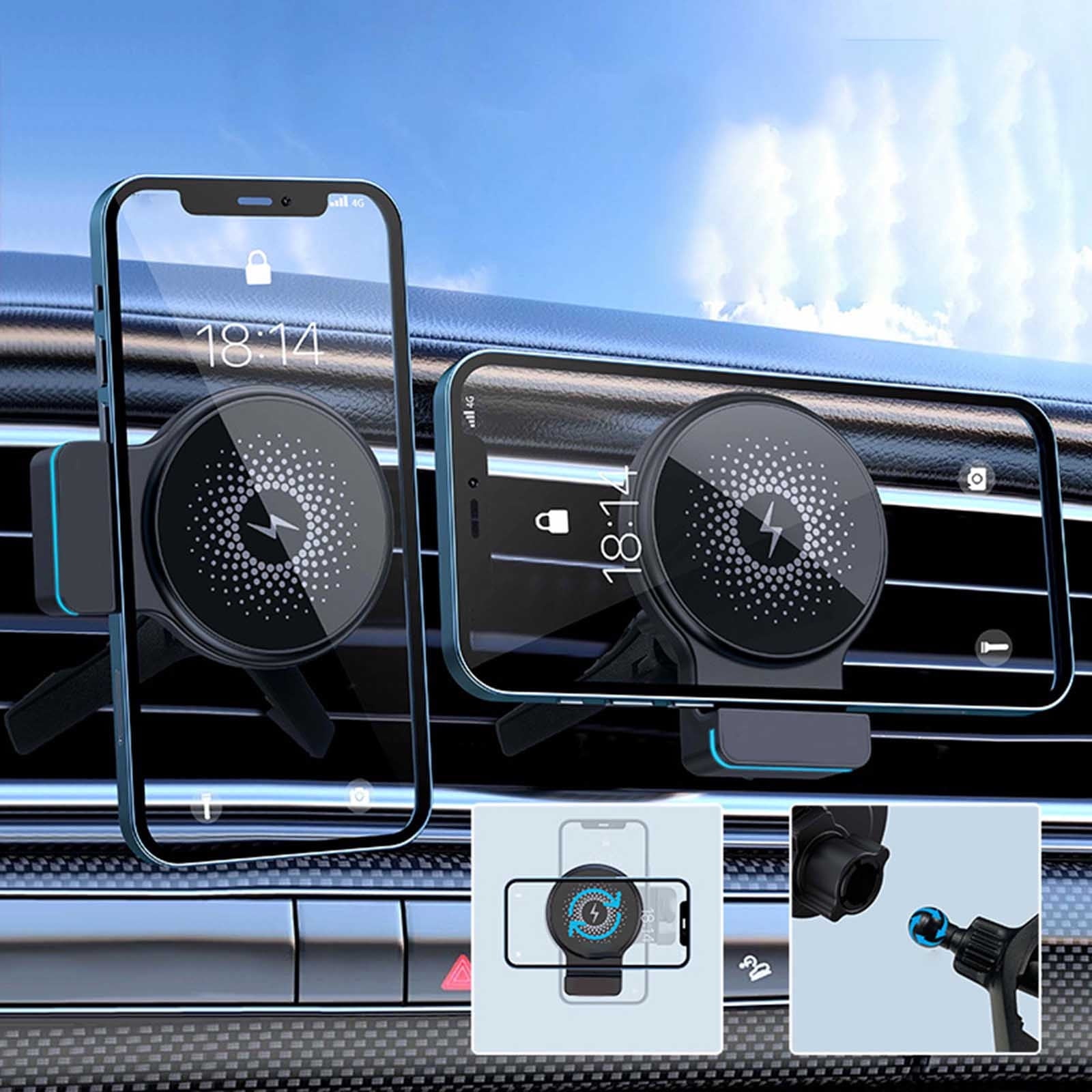 Nololo 15W Car Magnetic Wireless Charger with Fast Charging, Blue ...