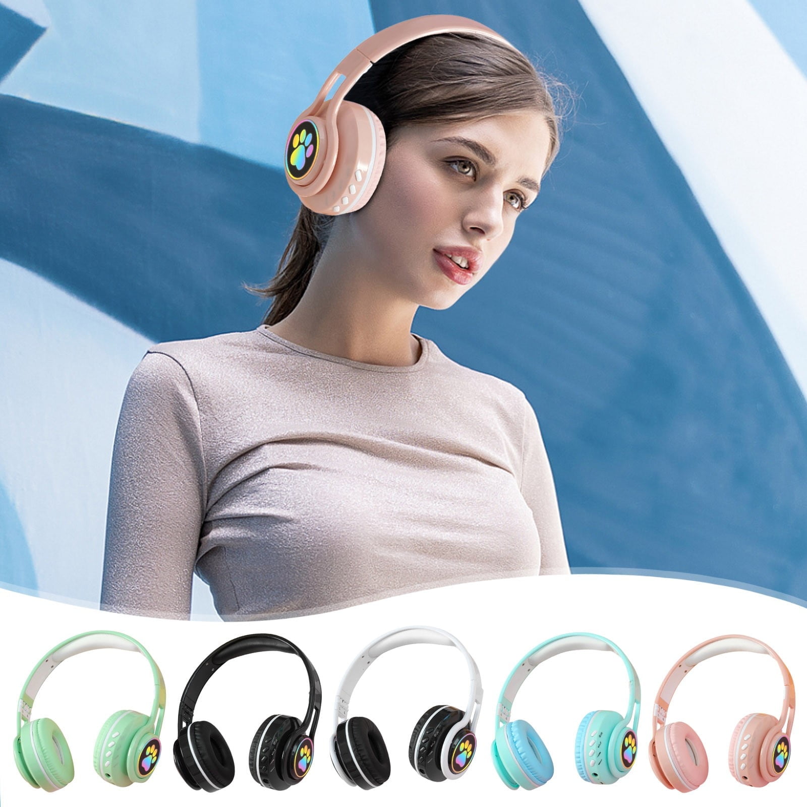 Nololo 2024 Bluetooth Headphones Over-Ear Headphones Kids Bluetooth ...