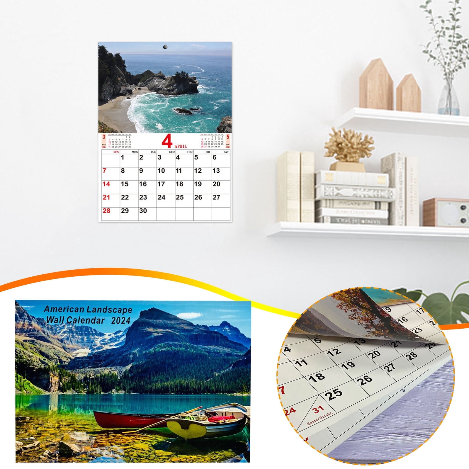 Nololo 2024 Calendar A3 Size 2024 Border European And American English ...