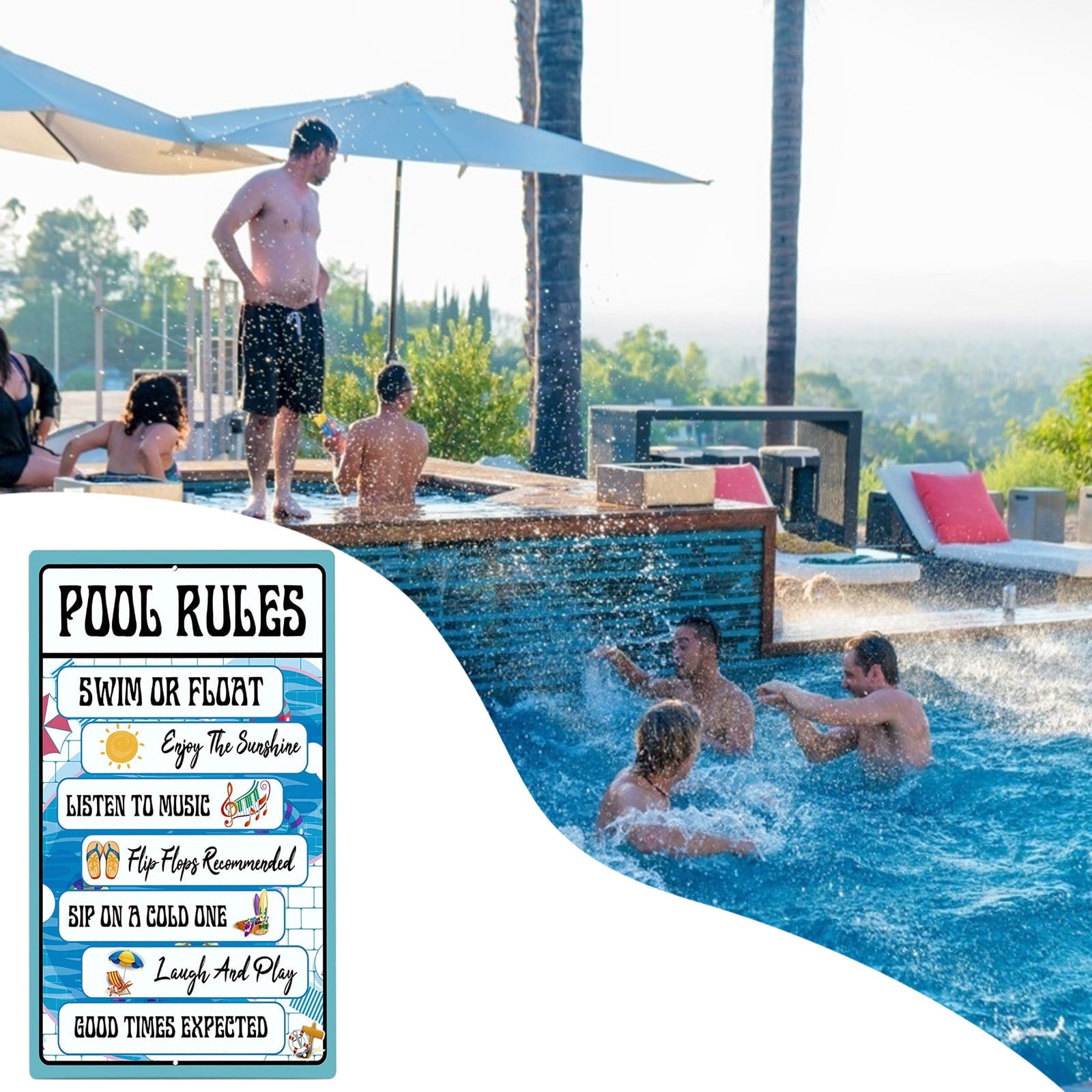 Nololo 2024 Decorative Swimming Pool Rules Signs, Indoor/Outdoor ...