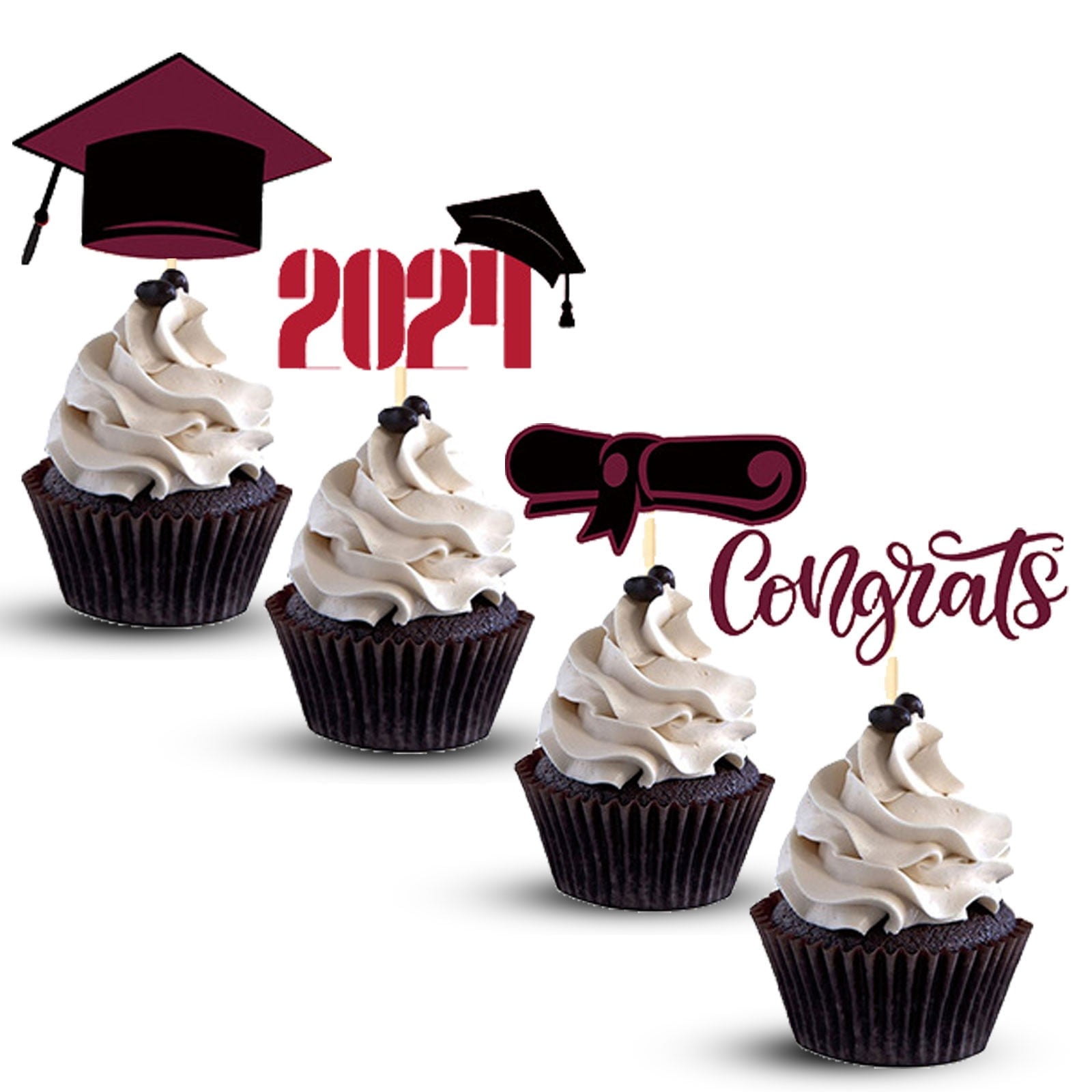 Nololo 2024 Graduation Season Party Cupcake Plate 16pcs School ...