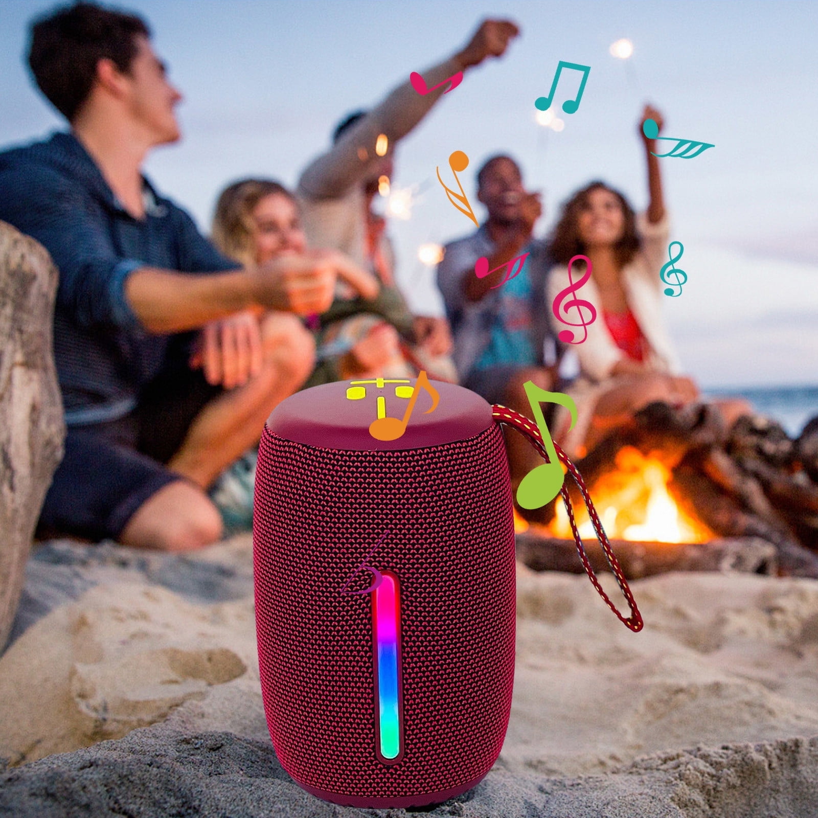 Nololo 2024 New Outdoor Portable Bluetooth Speaker with Led Light Long Standby Life Wireless ...