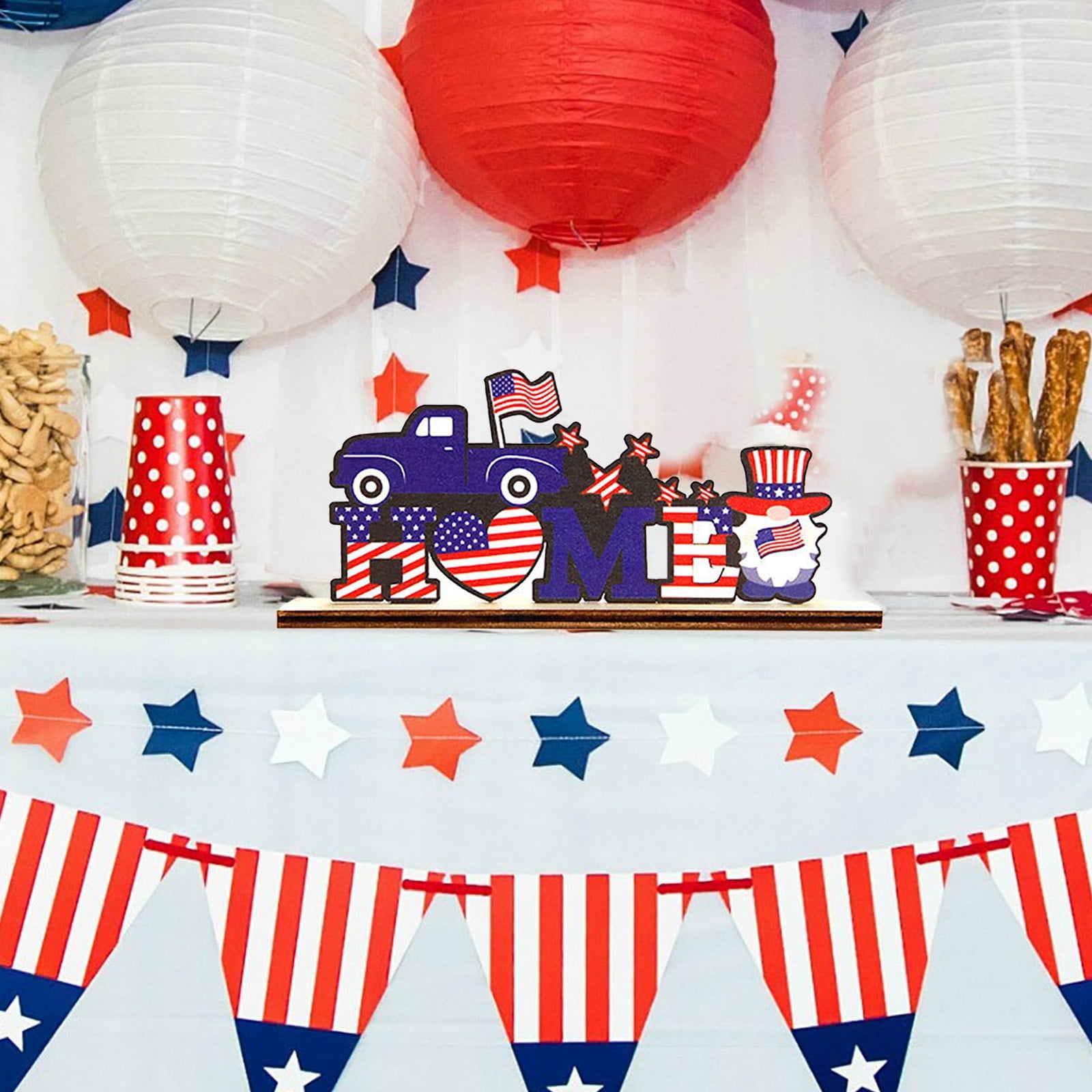 Nololo 2024 Patriotic Centerpiece Memorial Day Centerpiece Wooden ...