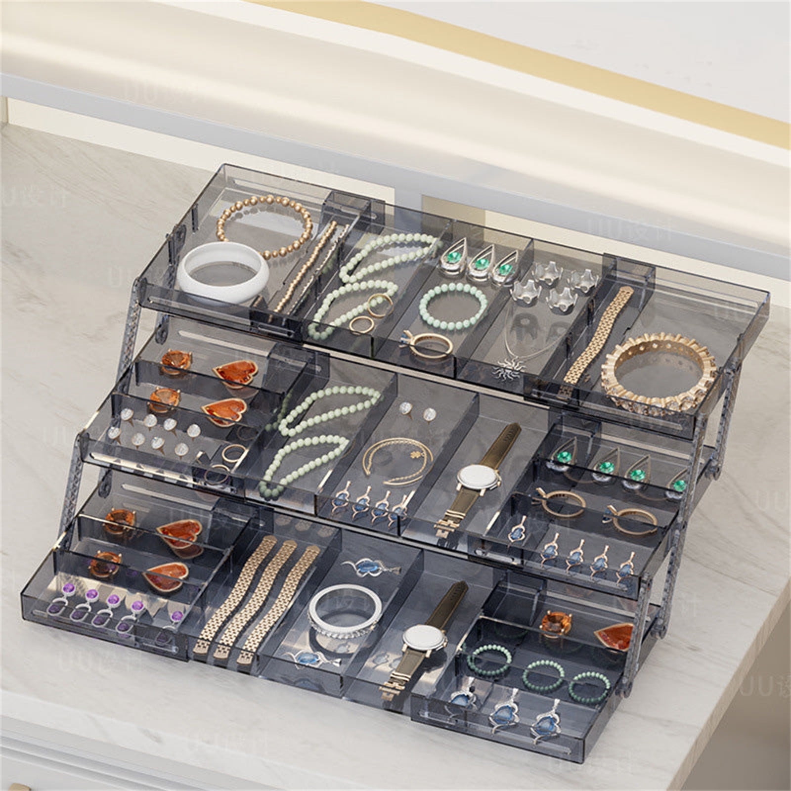 Nololo 3 Tier Drawer Organizer - Expandable Junk Drawer Organizer ...