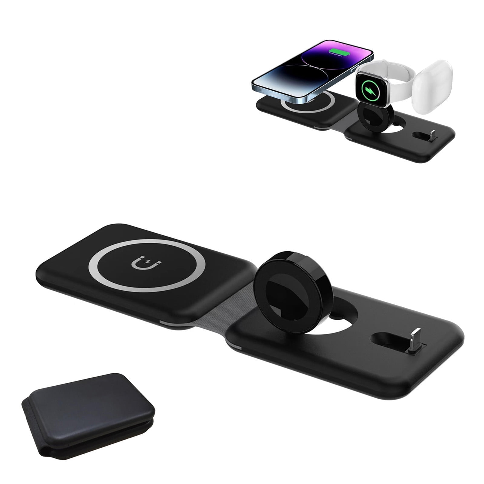 Nololo 3-in-1 Wireless Charger with Magnetic Foldable Design, 15W Fast ...