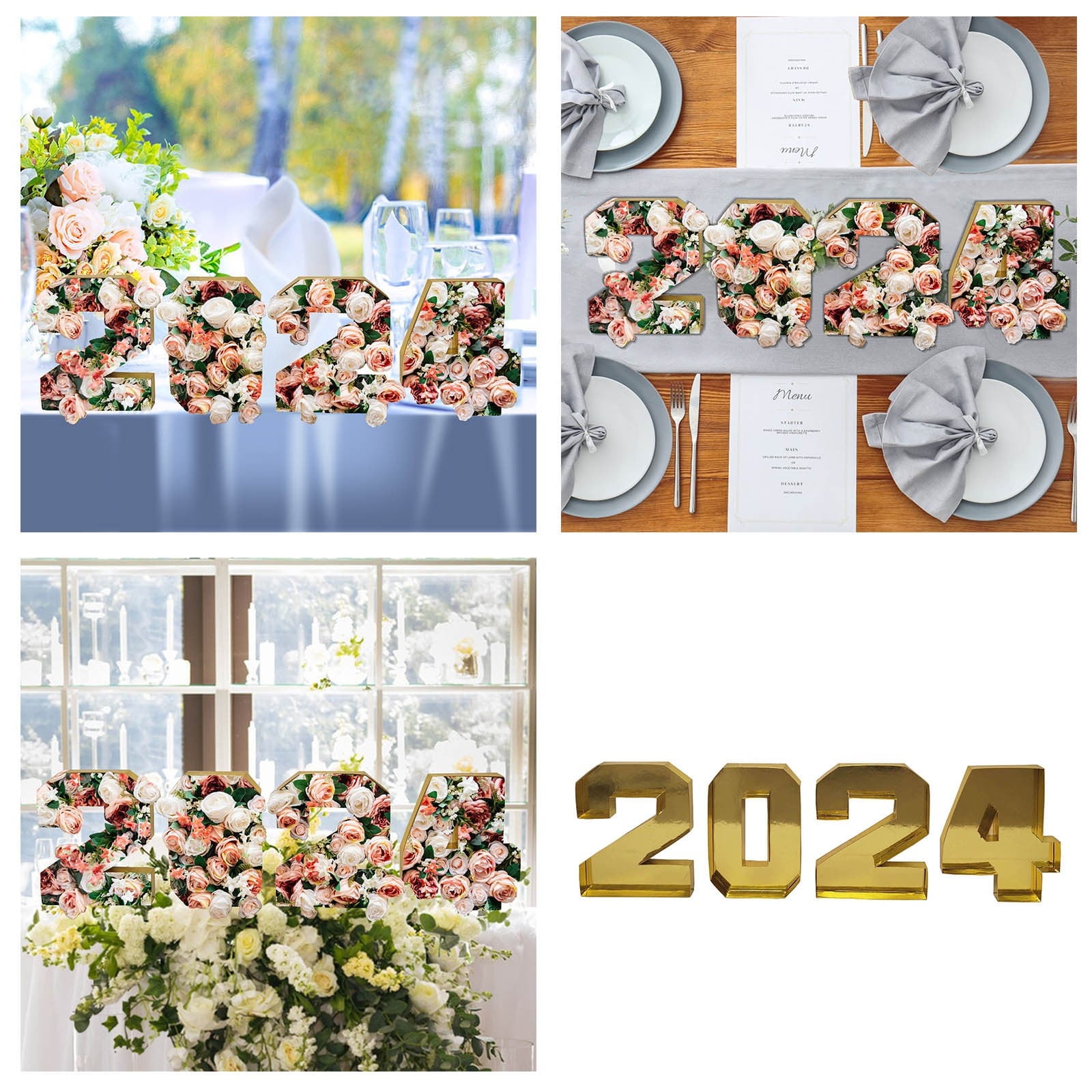 Nololo 4 PCS 2024 Charcuterie Numbers Fillable Graduation Cardboard ...